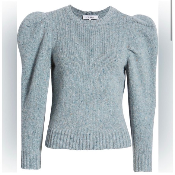 Frame Denim | Sweaters | New Frame Pleated Sleeve Sweater In Chambray ...